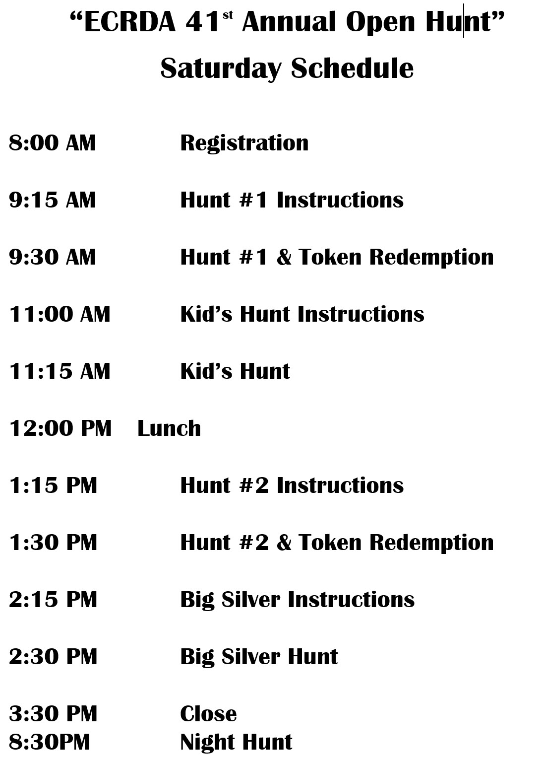 ECRDA’s 2024 Open Hunt: This Weekend! – ECRDA: East Coast Research ...